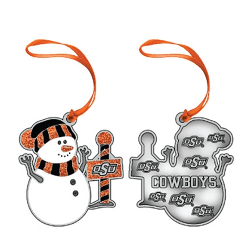 ShopOKState - OSU PEWTER SNOWMAN ORNAMENT