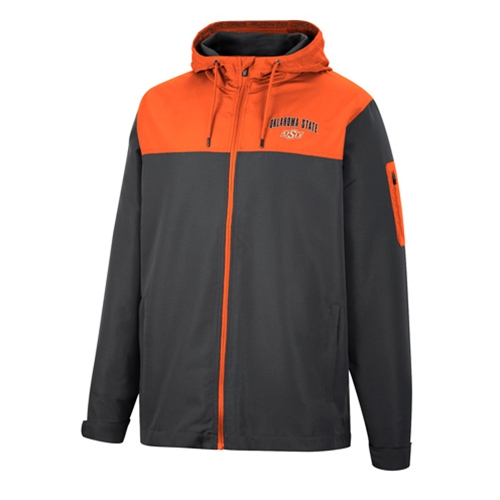 ShopOKState - STAFF HOODED FZ WINDBREAKER