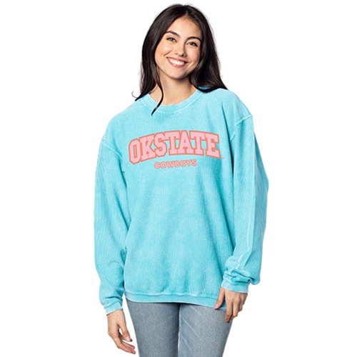 ShopOKState - TURQUOISE CORDED CREW