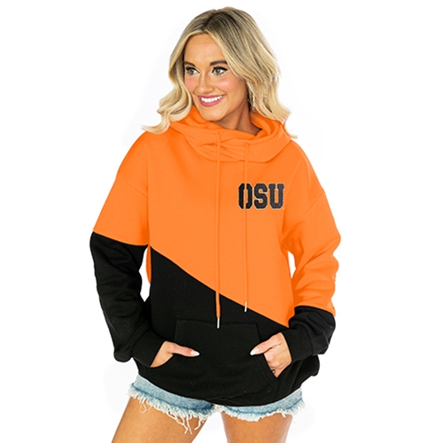 ShopOKState - OSU DIAGONAL ORANGE BLACK HOODIE