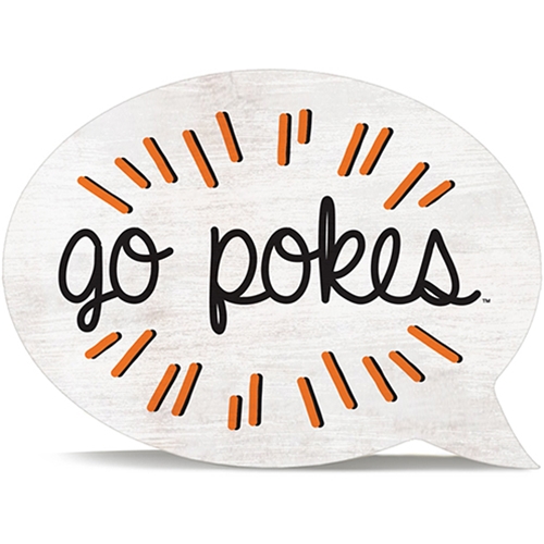 ShopOKState - GO POKES BUBBLE BLOCK WOOD SIGN