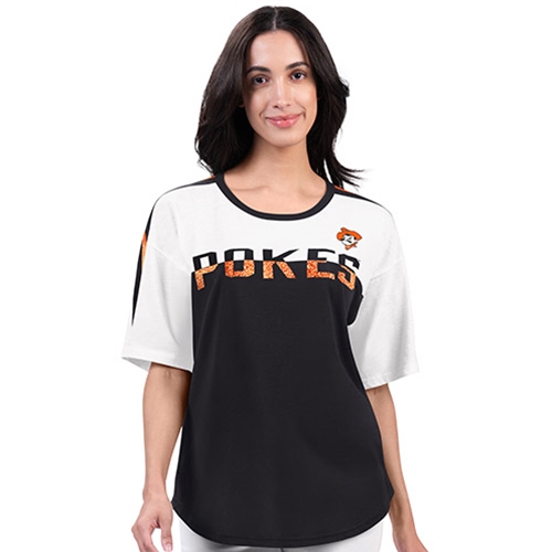 ShopOKState - POKES BOATNECK SHORT SLEEVE TOP