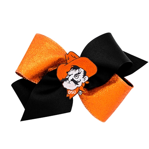 ShopOKState - OSU TWO-TONE GLITZ KING BOW