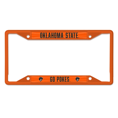 ShopOKState - OKSTATE GO POKES ORANGE METAL LICENSE PLATE FRAME