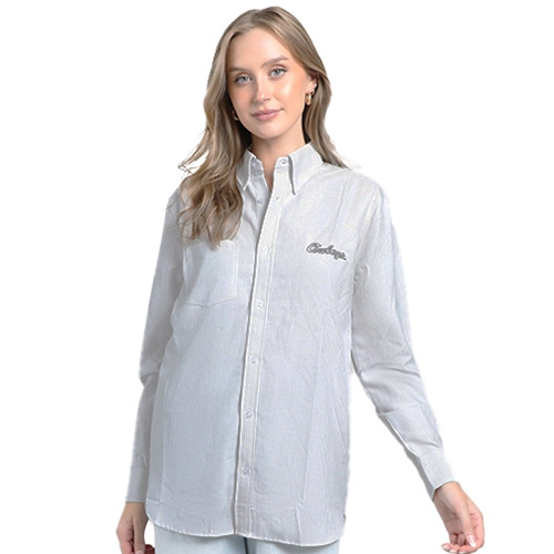 ShopOKState - COWBOYS SCRIPT GRAY/WHITE BUTTON DOWN