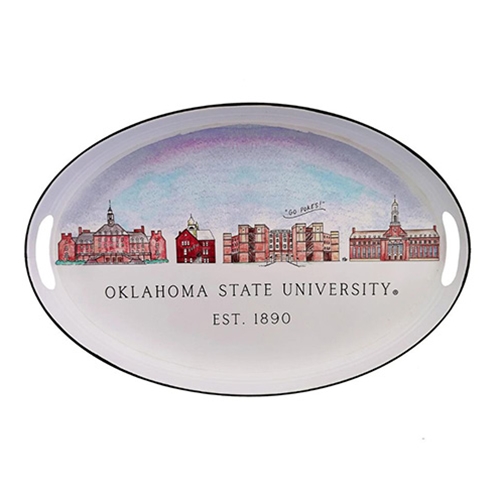 ShopOKState - OKLAHOMA STATE SKYLINE OVAL TRAY