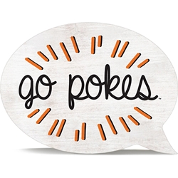 ShopOKState - GO POKES BUBBLE BLOCK WOOD SIGN